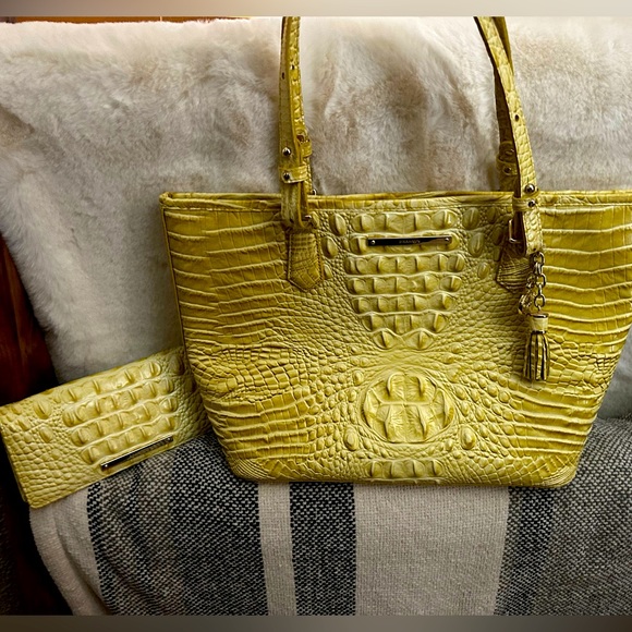 Brahmin | Bags | Brahmin Purse Wmatching Wallet In Yellow Good ...